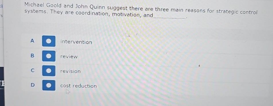 Solved Michael Goold and John Quinn suggest there are three | Chegg.com
