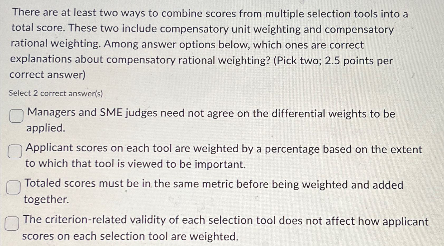 Solved There are at least two ways to combine scores from | Chegg.com