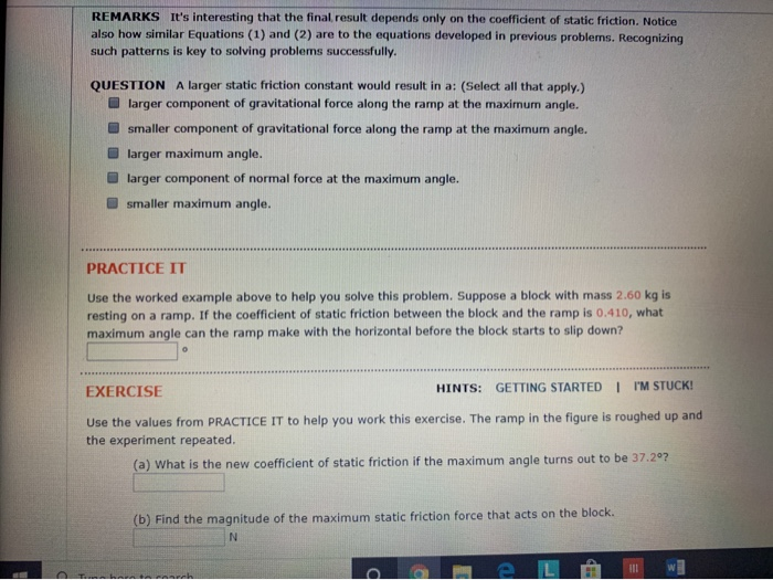 Solved GOAL Apply the concept of static friction to an | Chegg.com