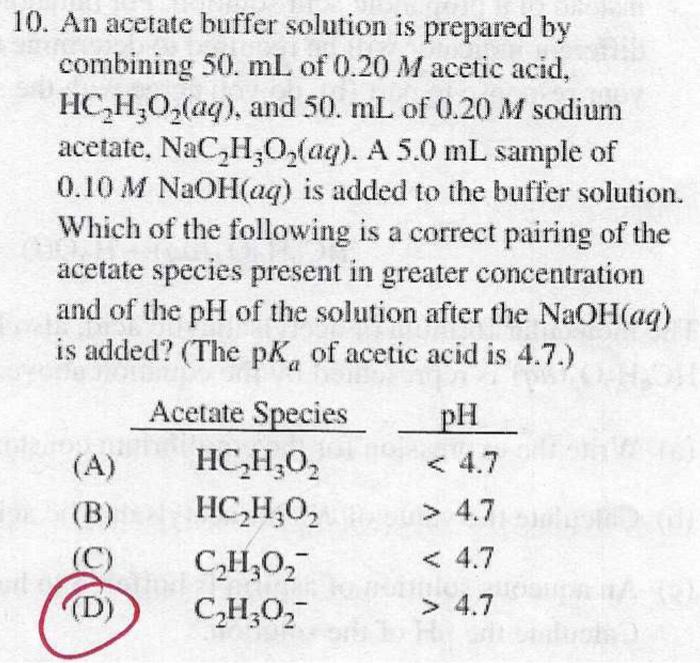Solved 10. An acetate buffer solution is prepared by | Chegg.com