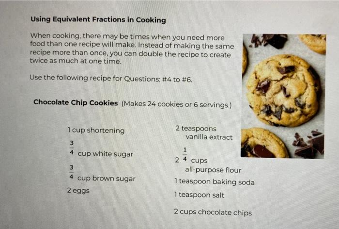 Solved Using Equivalent Fractions in Cooking When cooking, | Chegg.com