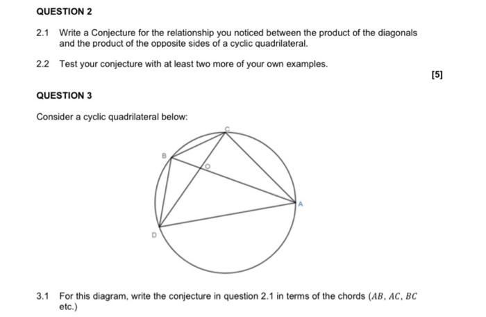Solved QUESTION 2 2.1 Write a Conjecture for the | Chegg.com