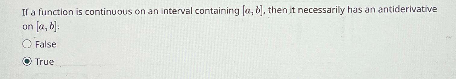Solved If a function is continuous on an interval containing | Chegg.com