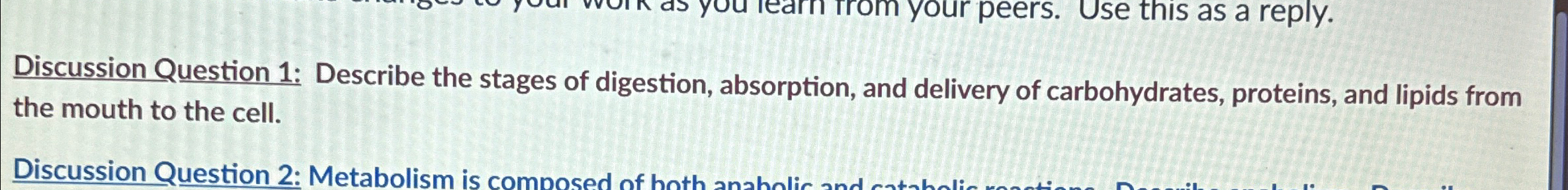 Solved Discussion Question 1: Describe the stages of | Chegg.com