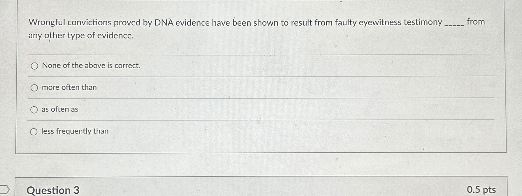 Solved Wrongful convictions proved by DNA evidence have been | Chegg.com