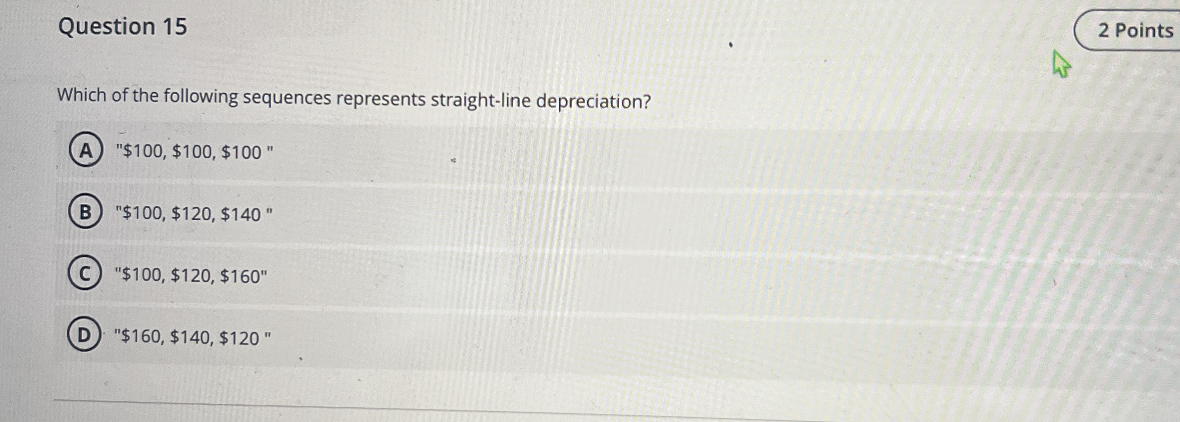 Solved Question 152 ﻿PointsWhich of the following sequences | Chegg.com