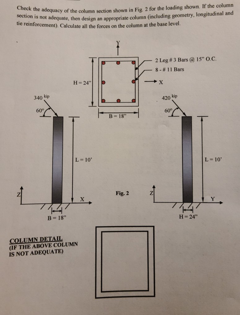 Check the adequacy of the column sec section is not | Chegg.com