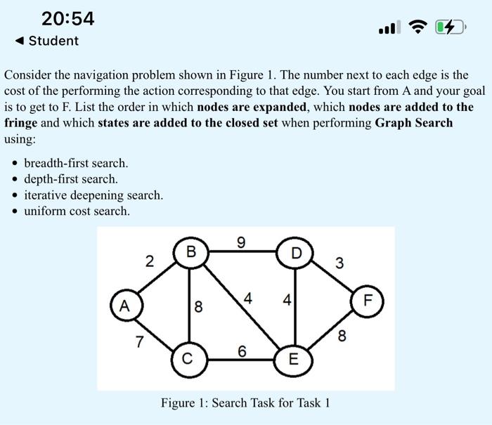 Solved 20:54 Student Consider the navigation problem shown | Chegg.com