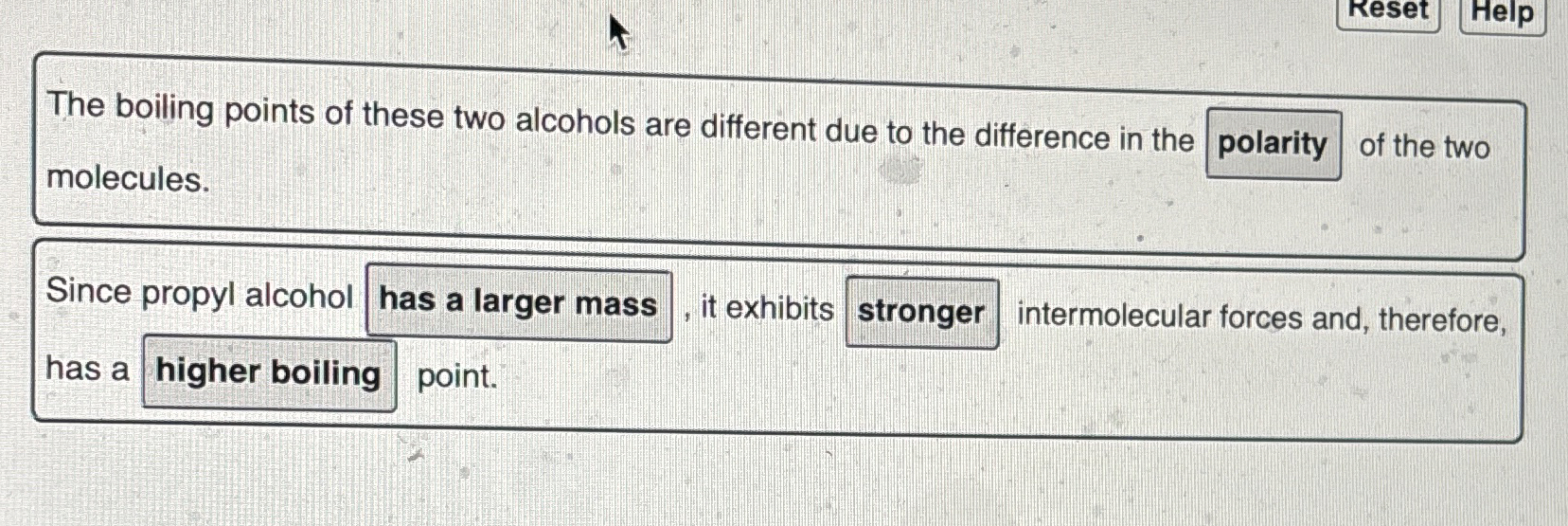 Solved The boiling points of these two alcohols are | Chegg.com