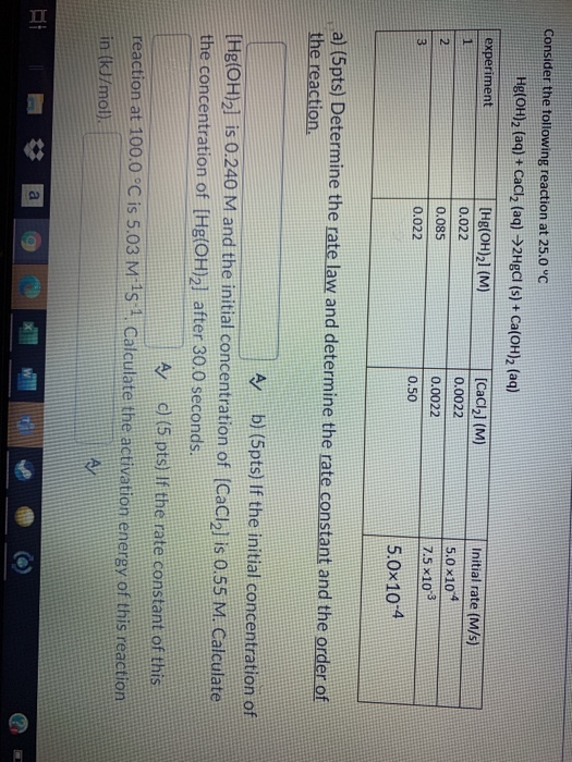 Solved Consider the following reaction at 25.0°C Hg(OH)2 | Chegg.com