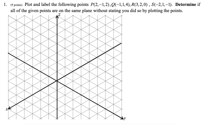 Solved (9 points) Plot and label the following points | Chegg.com Solved (9 points) Plot and label the following points | Chegg.com