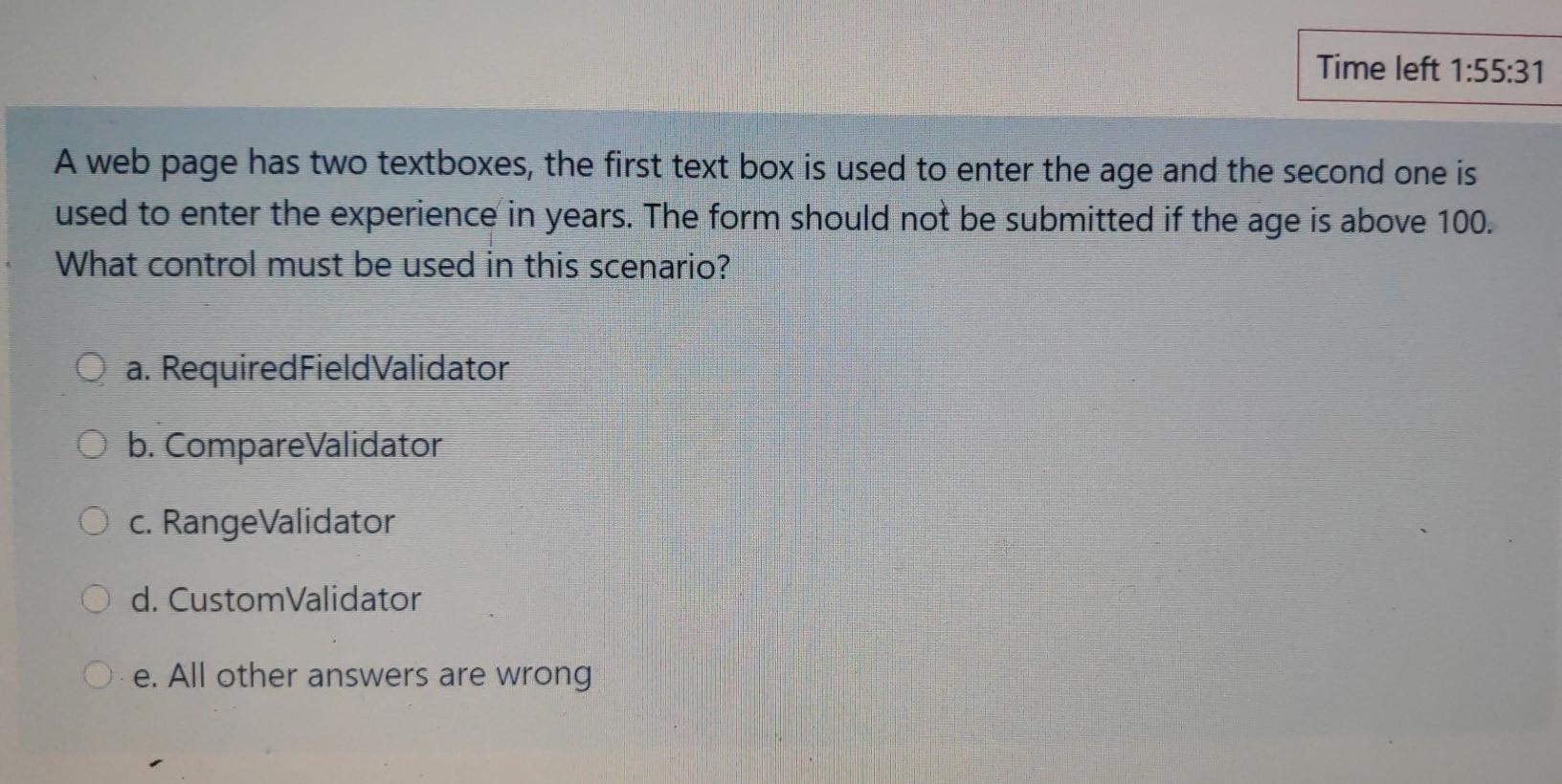 Solved Time left 1:55:31 A web page has two textboxes, the | Chegg.com
