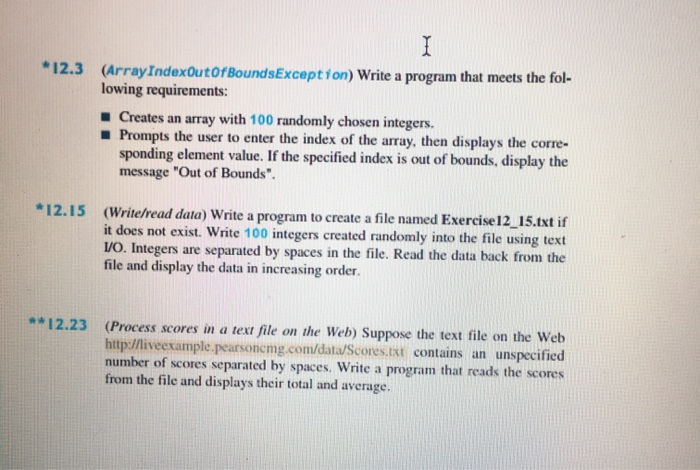 I 123 Arrayindexoutofboundsexception Write A 