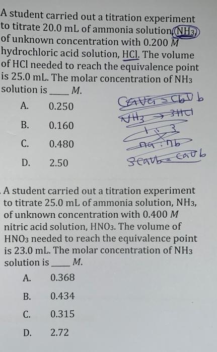 Solved The volume of KOH needed to react with HI was 20.0 | Chegg.com