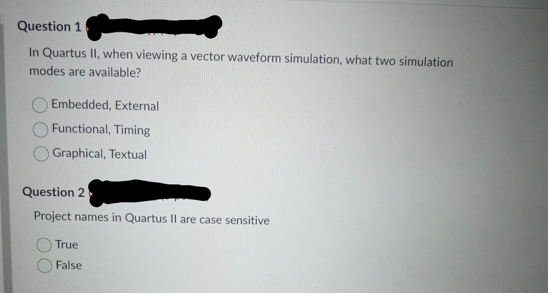 Solved In Quartus II, when viewing a vector waveform | Chegg.com