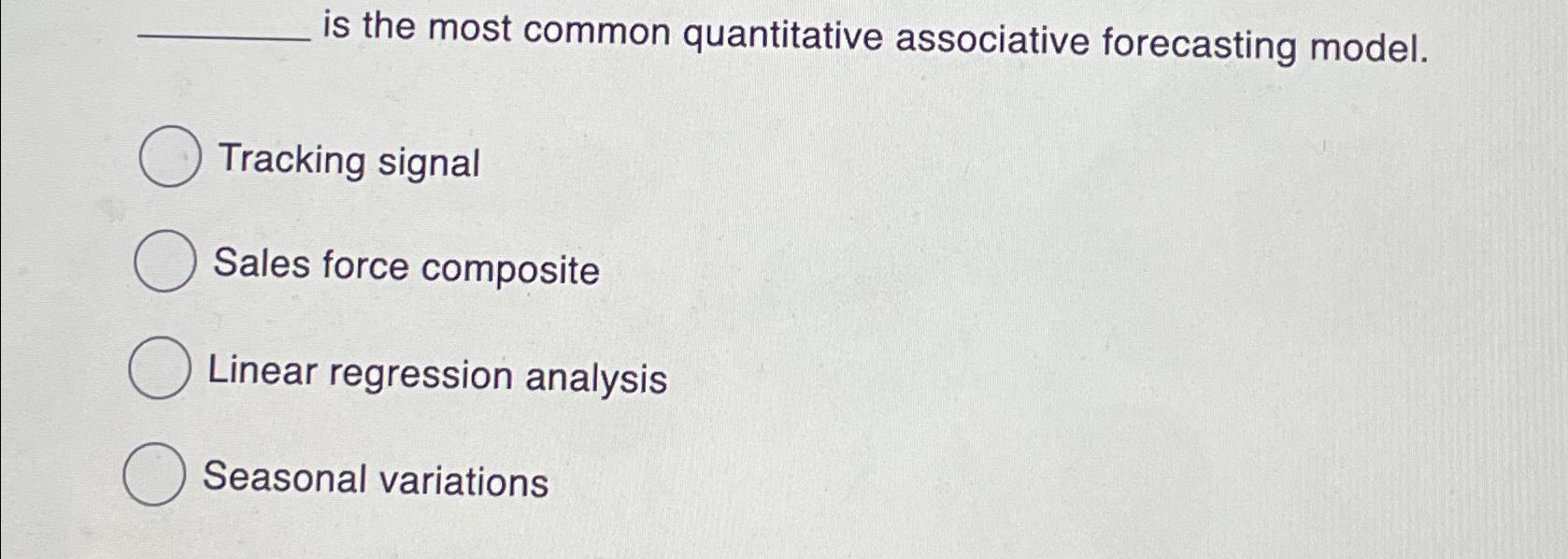 Solved is the most common quantitative associative | Chegg.com