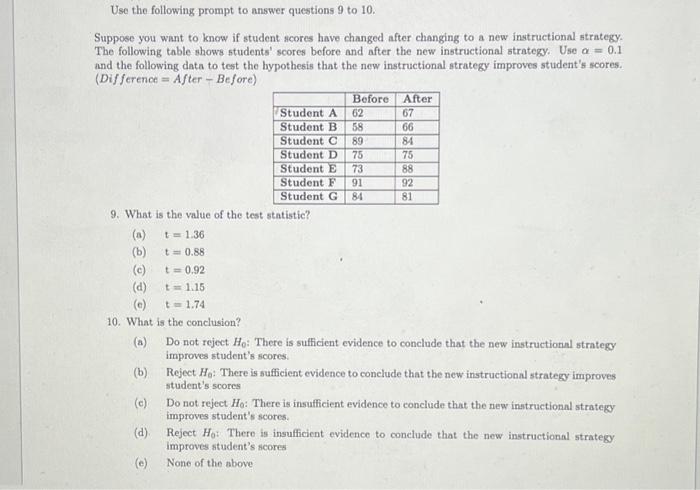 value of t statistic is 1.15 but i dont know how to | Chegg.com