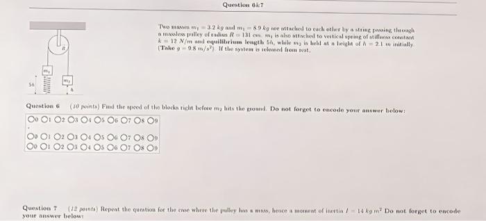 Solved Tho maves ( m_{1}-3.2 mathrm{~kg} ) and ( m_{1}=8.9 | Chegg.com