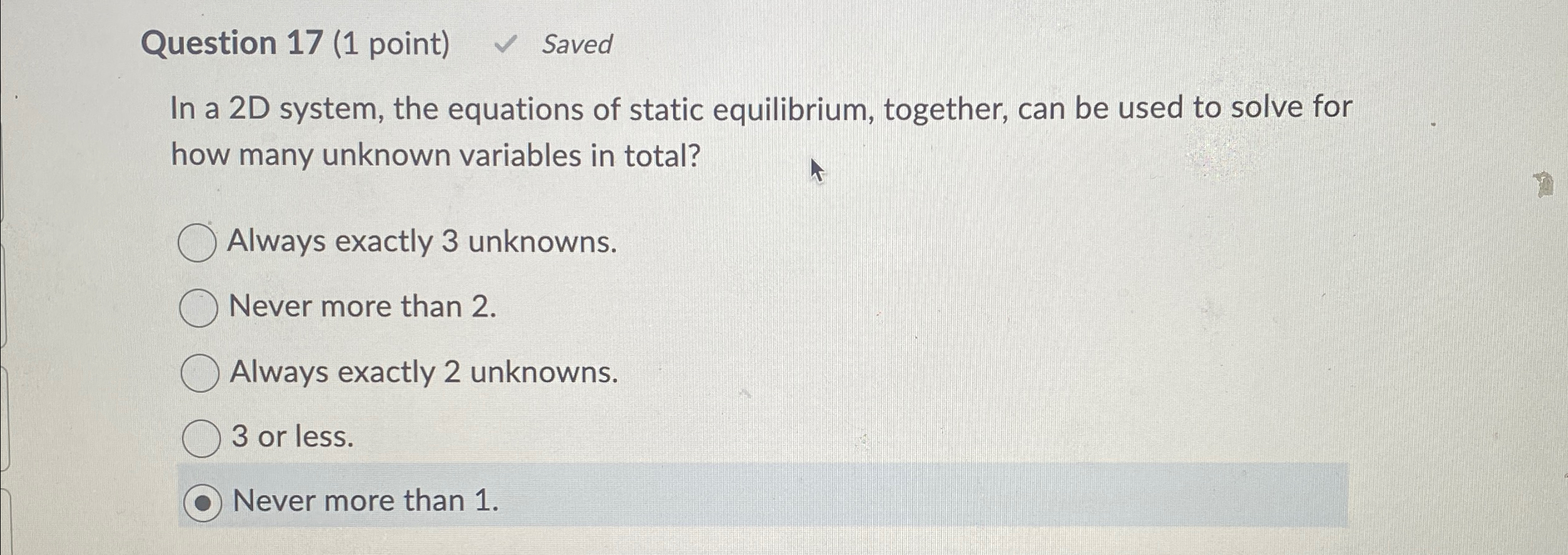 Solved Question 17 (1 ﻿point) ﻿SavedIn a 2D system, the | Chegg.com