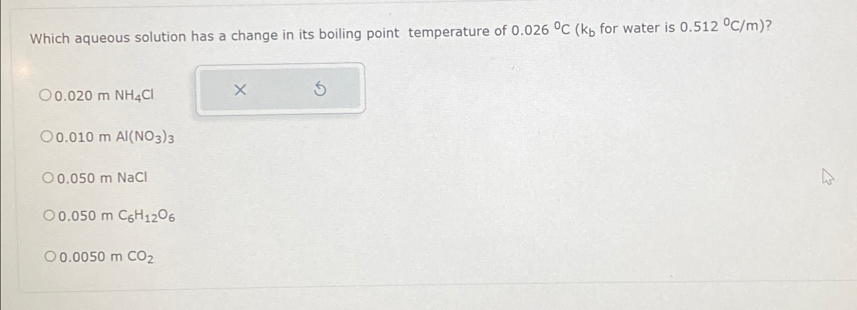 Solved Which aqueous solution has a change in its boiling | Chegg.com