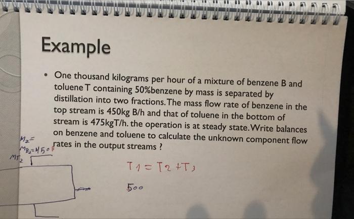 Solved - One thousand kilograms per hour of a mixture of | Chegg.com