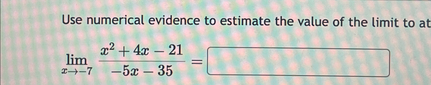 Solved Use numerical evidence to estimate the value of the | Chegg.com