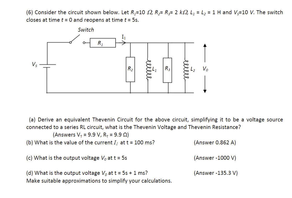 Solved (6) ﻿Consider the circuit shown below. Let | Chegg.com