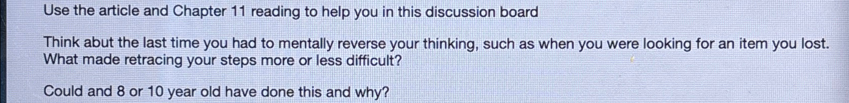 Solved Think abut the last time you had to mentally reverse | Chegg.com