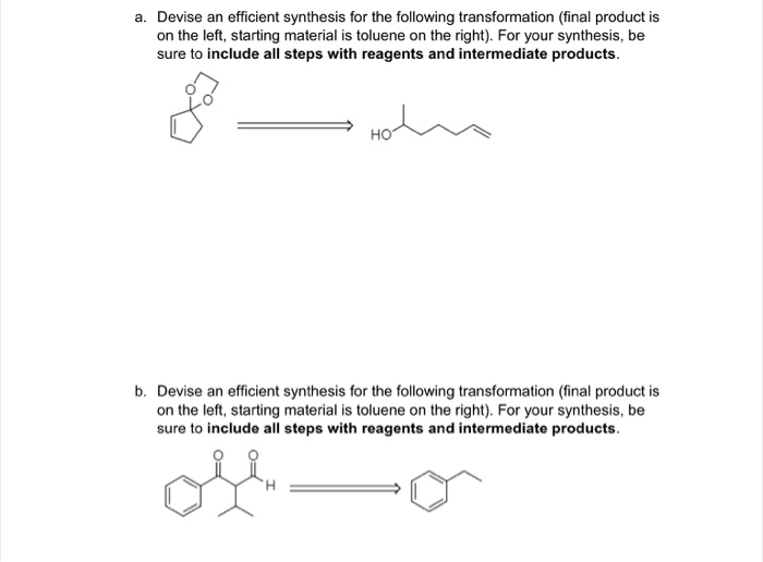 Solved a. Devise an efficient synthesis for the following | Chegg.com