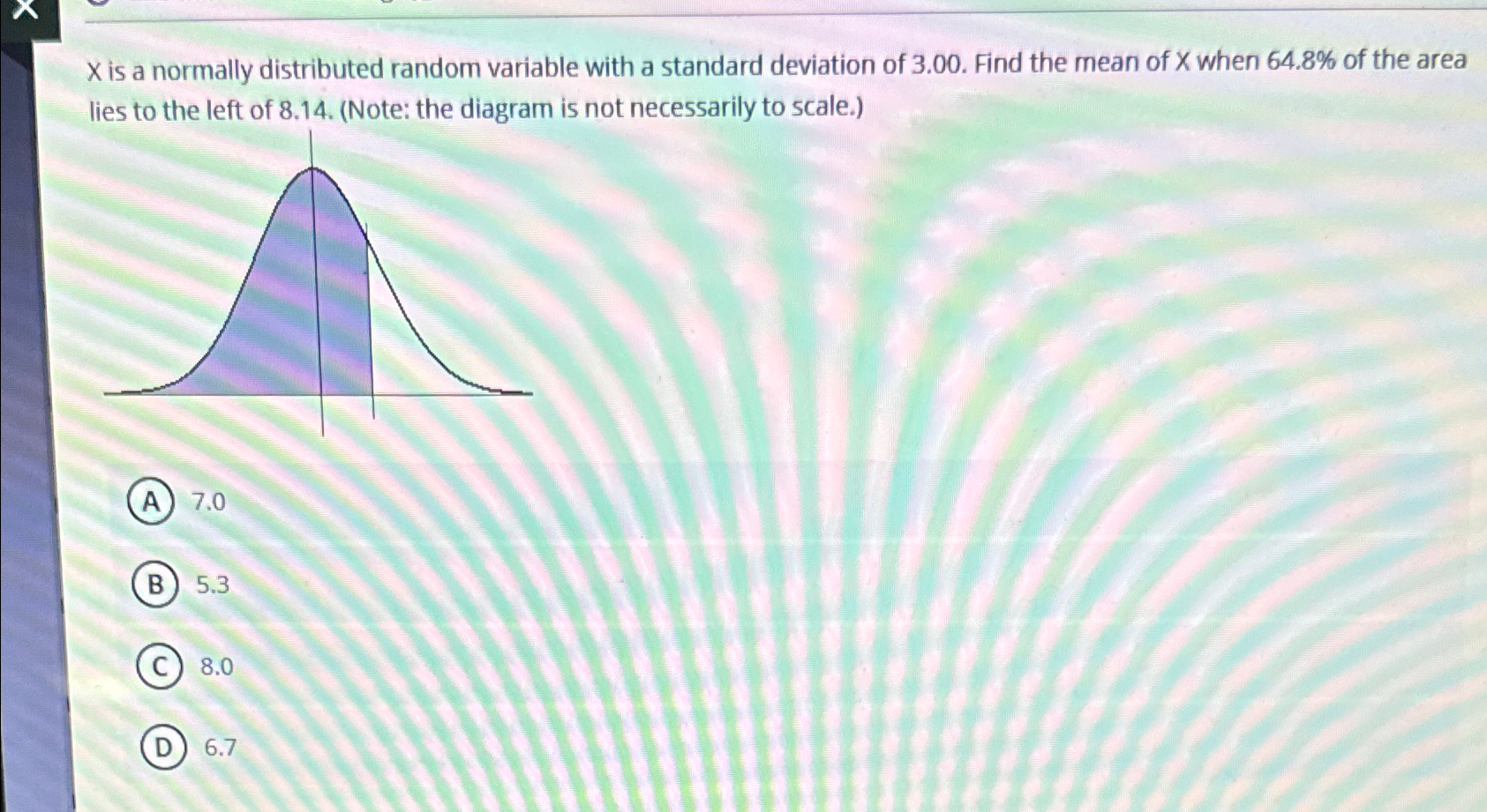 Solved x ﻿is a normally distributed random variable with a | Chegg.com