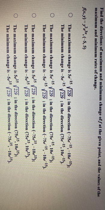 Solved Find the directions of maximum and minimum change off | Chegg.com