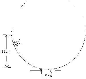 Solved A bug slides back and forth in a bowl 11cm deep, | Chegg.com