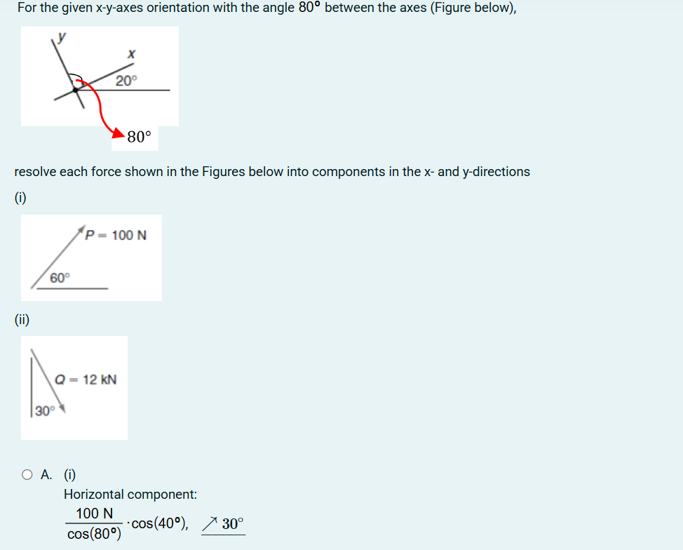 Solved For the given x-y-axes orientation with the angle | Chegg.com