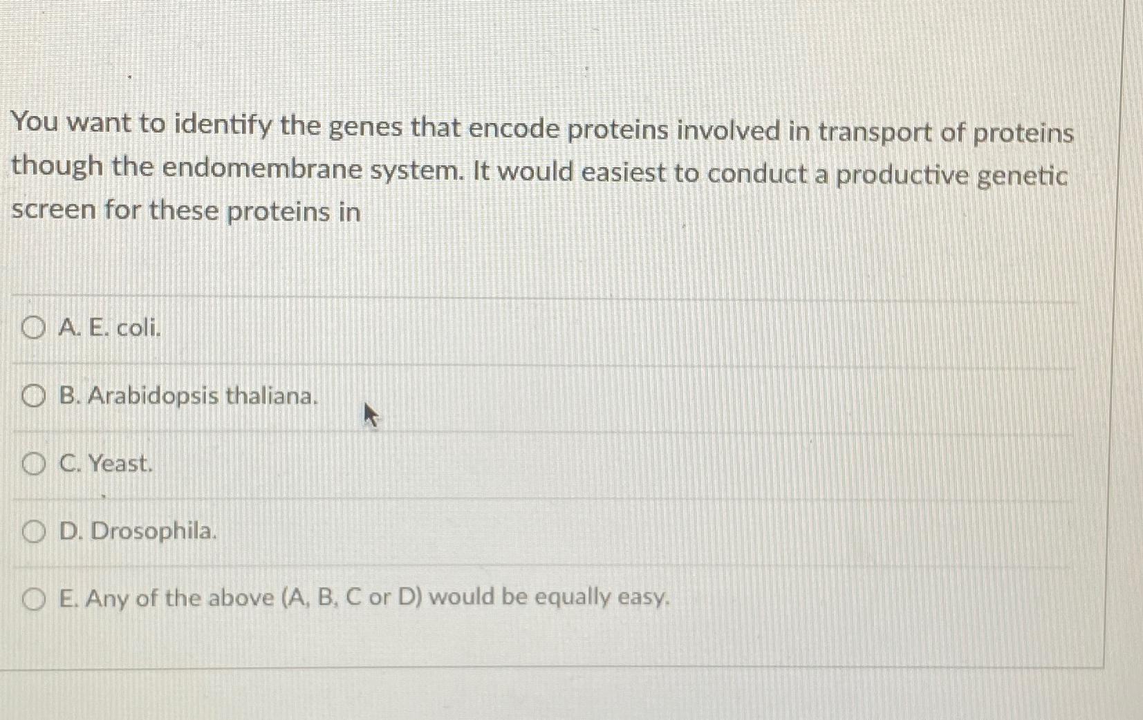 Solved You want to identify the genes that encode proteins | Chegg.com