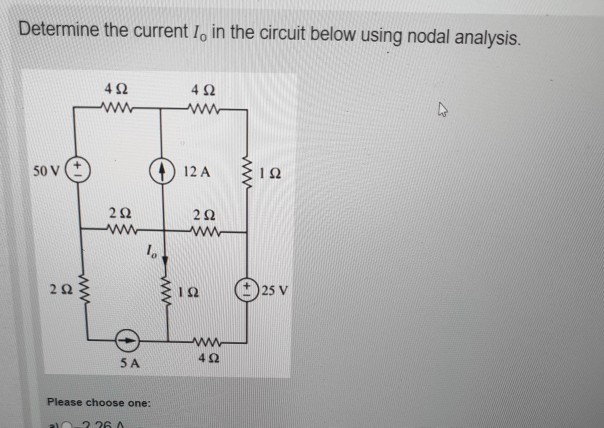 Solved Determine the current Io in the circuit below using | Chegg.com