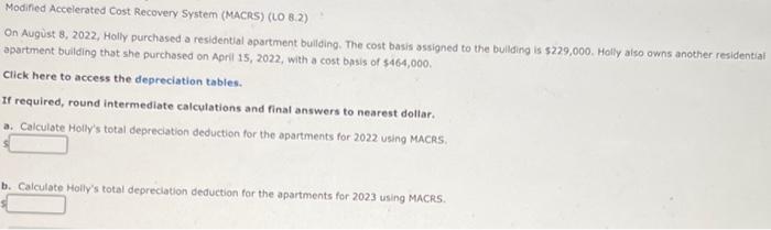 Solved Modified Accelerated Cost Recovery System (MACRS) (LO | Chegg.com