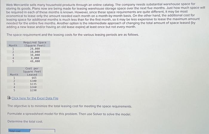 Solved Web Mercantile sells many household products through | Chegg.com