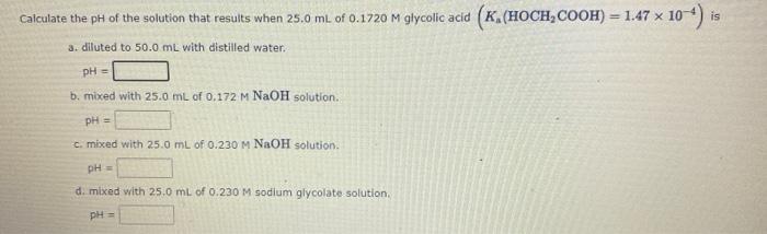 Solved Calculate the pH of the solution that results when | Chegg.com
