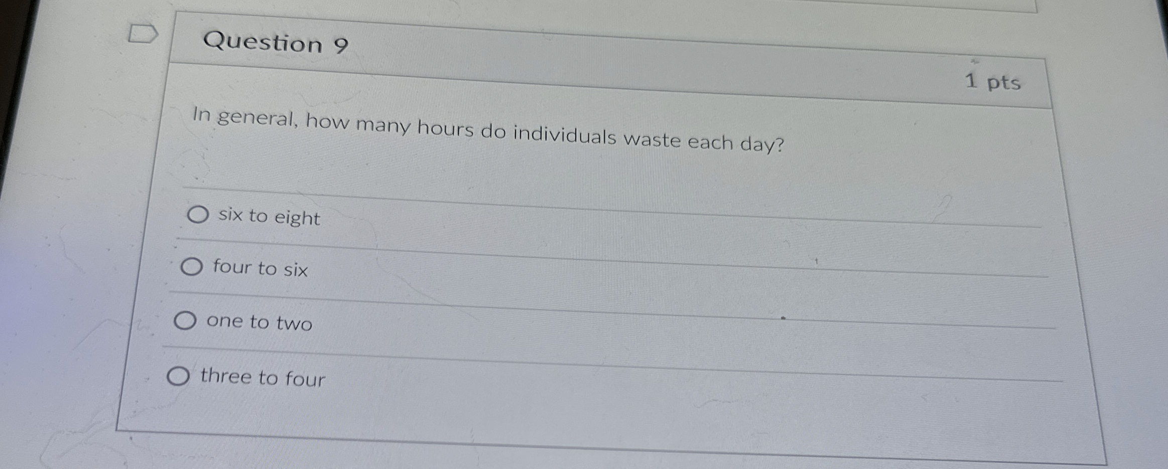Solved Question 91 ﻿ptsIn general, how many hours do | Chegg.com