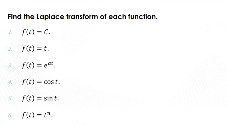 Solved Find the Laplace transform of each | Chegg.com
