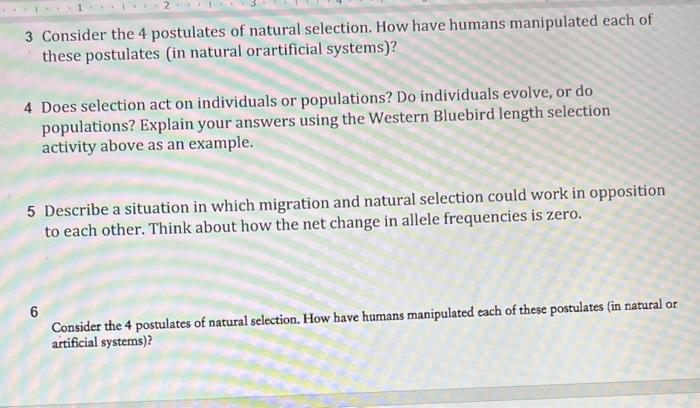 Solved Natural Selection in Bird Beak Length While in the | Chegg.com