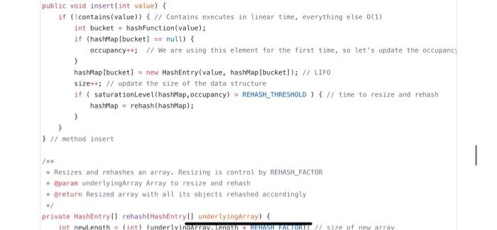 Solved First, observe that method rehash uses redundant code | Chegg.com