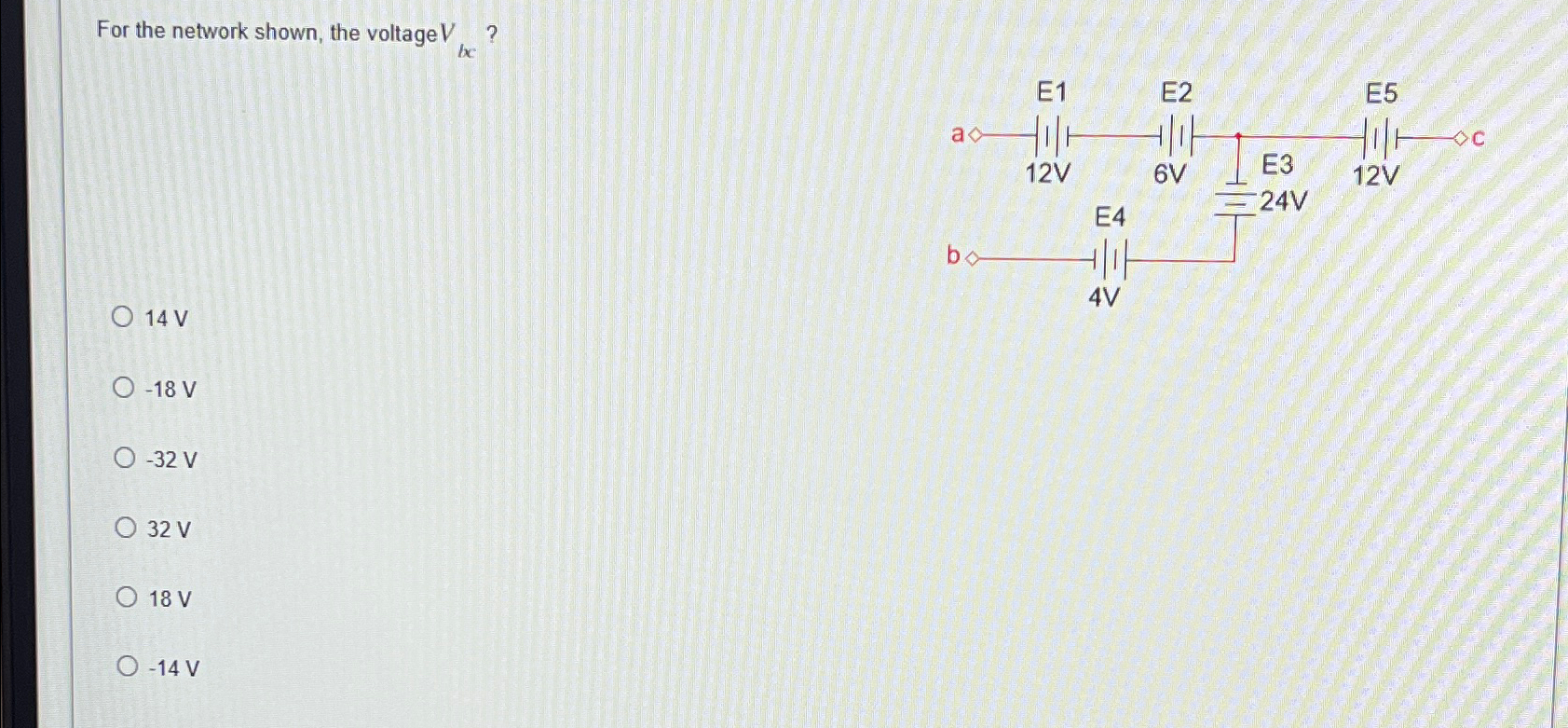 Solved For the network shown, the voltage | Chegg.com