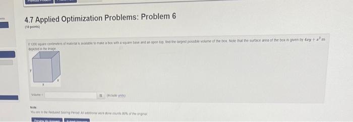 Solved 4 7 Applied Optimization Problems Problem 6 10