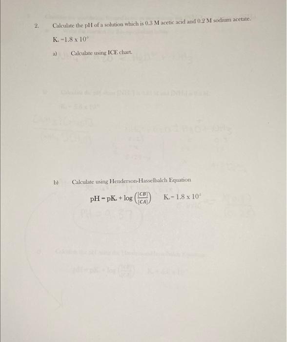 Solved Buffers Practice 1. Consider the equilibrium formed | Chegg.com