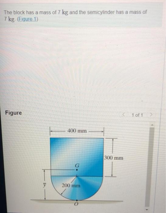 Solved The block has a mass of 7 kg and the semicylinder has | Chegg.com