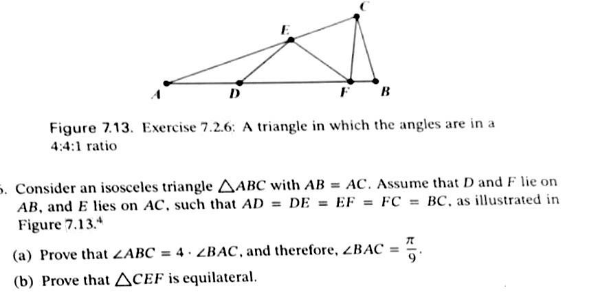 Solved Figure 7.13. Exercise 7.2.6: A triangle in which the | Chegg.com