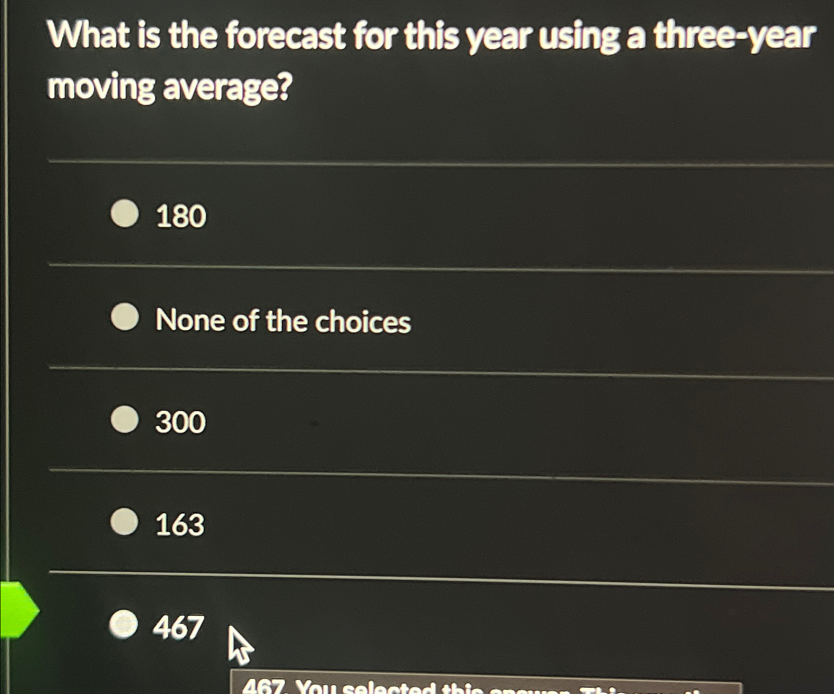 Solved What is the forecast for this year using a three-year | Chegg.com
