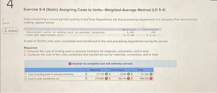 Solved Exercise 5-4 (Static) Assigning Costs to | Chegg.com