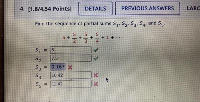 Solved Find the sequence of partial sums S1,S2′S3′S4′ and | Chegg.com